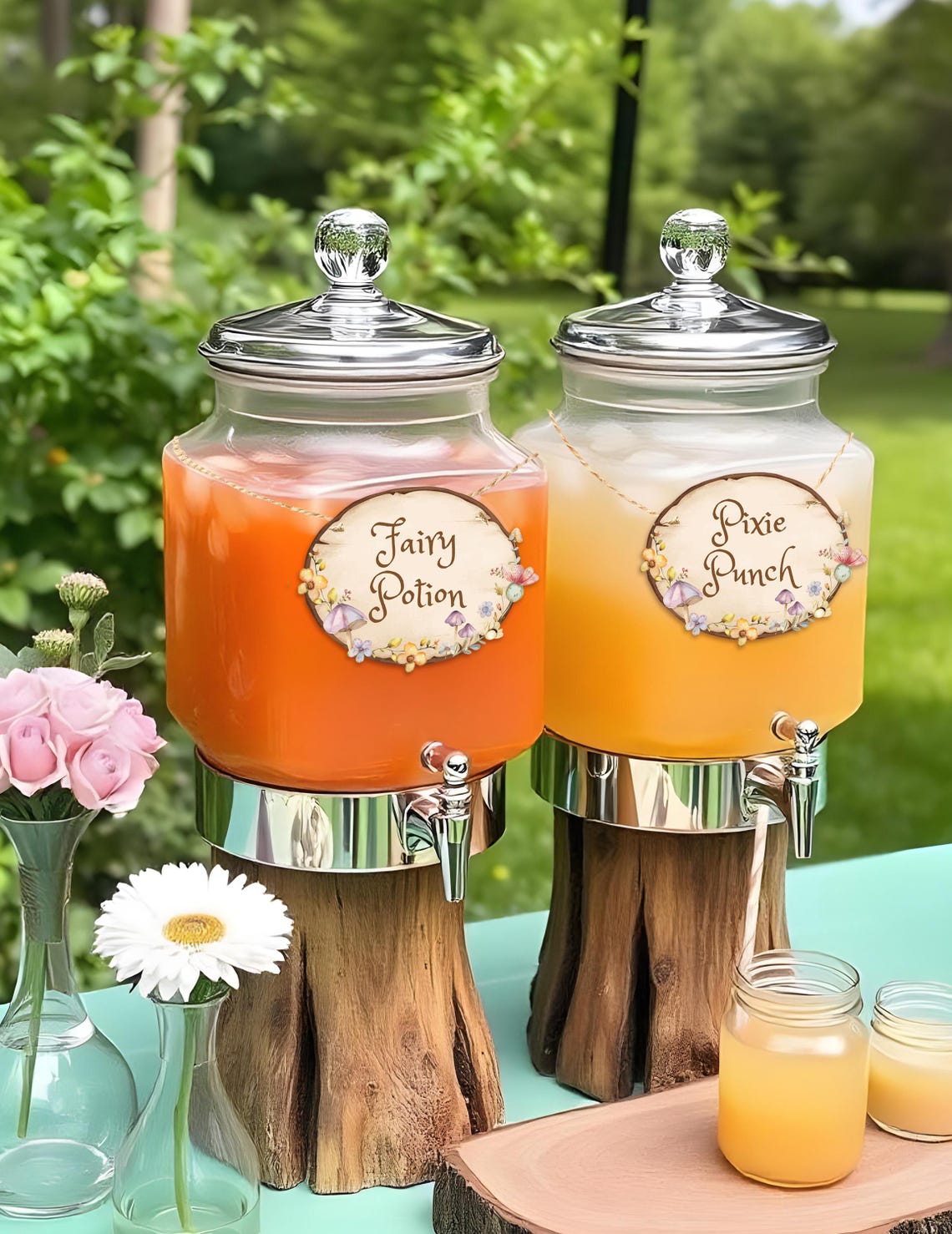 Editable Fairy Garden Drink Label - Enchanted Forest Drink Labels ...