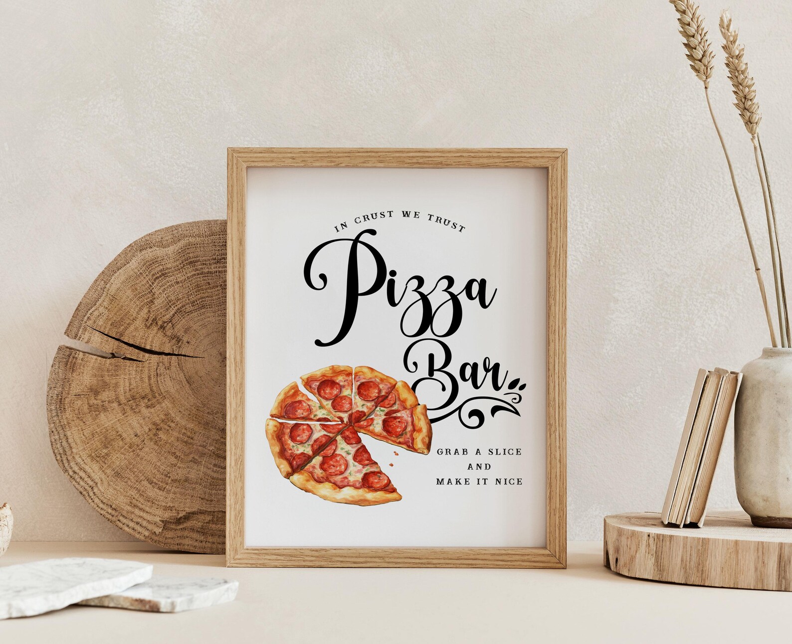 Pizza Bar - Pizza Station Sign - Minimalist - Printable - Digital File ...