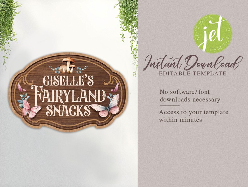 Editable Fairyland Snacks Sign - Fairy Garden Food Station - Flower ...