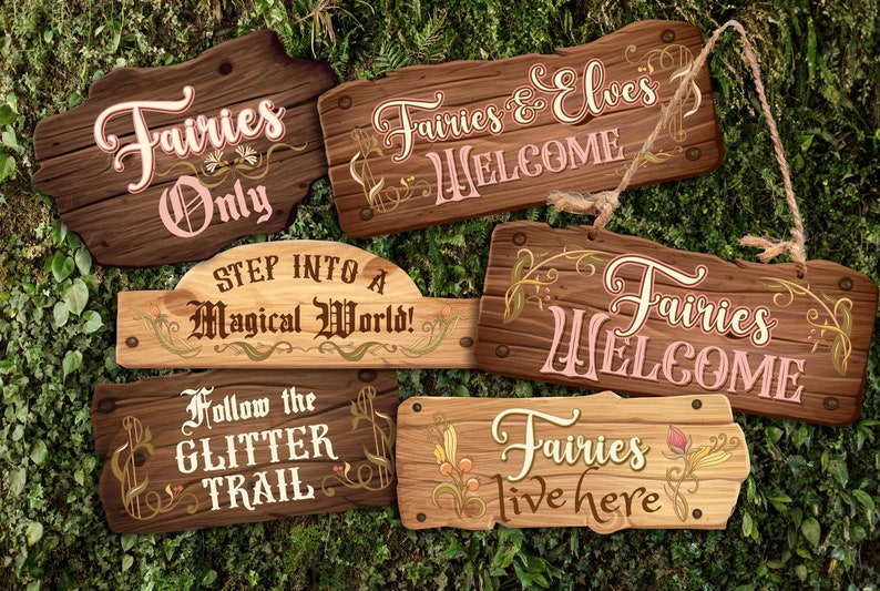 Fairy Garden Signs - Enchanted Garden Decorations - Enchanted Forest ...