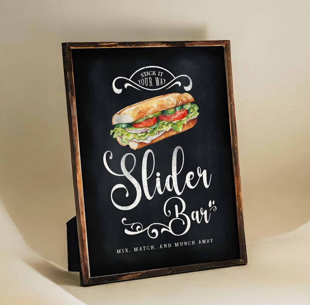 Slider Bar - Slider Station Sign - Chalkboard - Printable - Digital ...