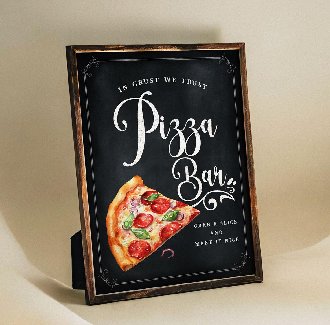 Pizza Bar - Pizza Station Sign - Chalkboard - Printable - Digital File ...