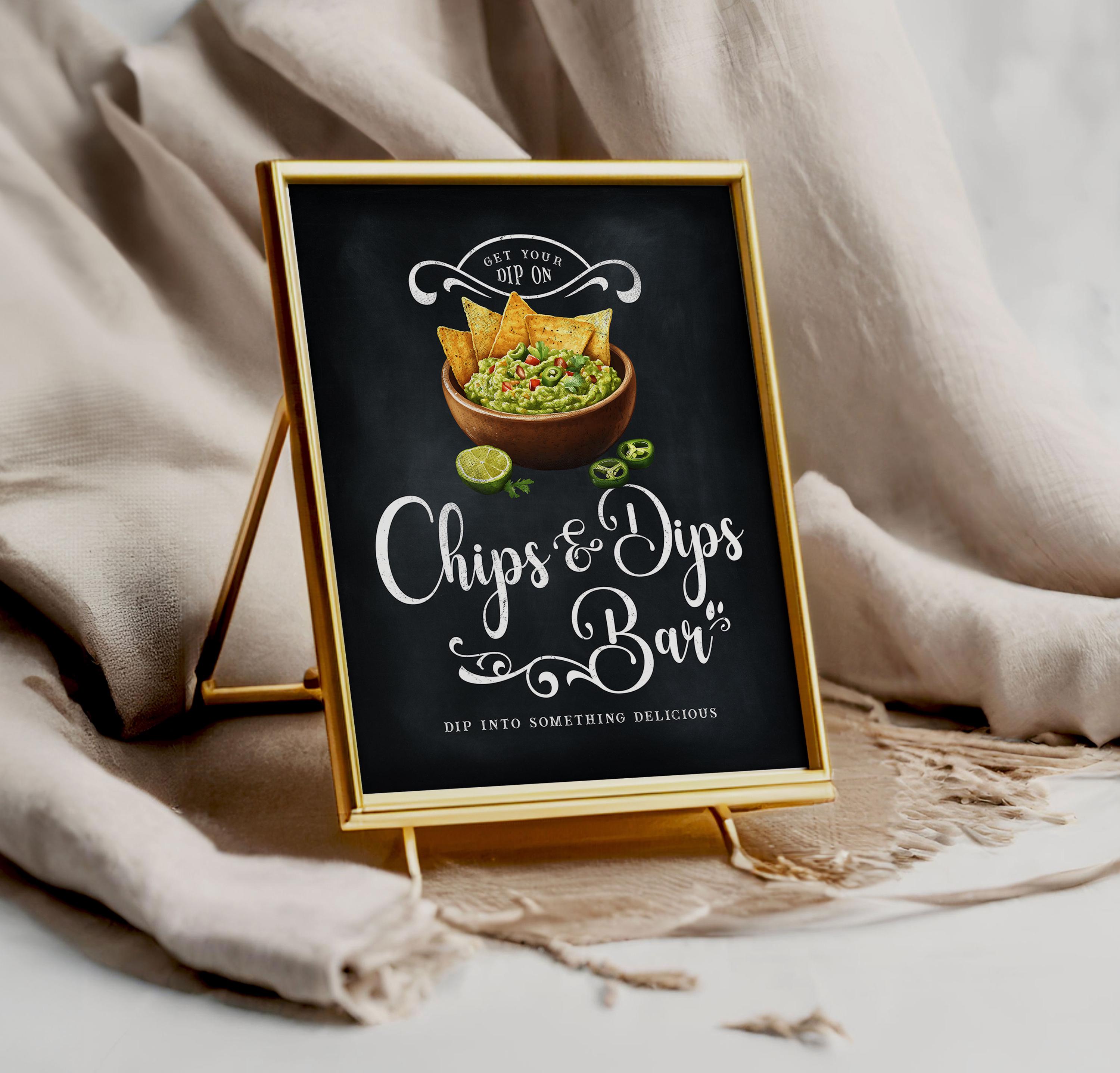 Chips & Dips Bar Sign – Chalkboard Printable (digital File) - Etsy