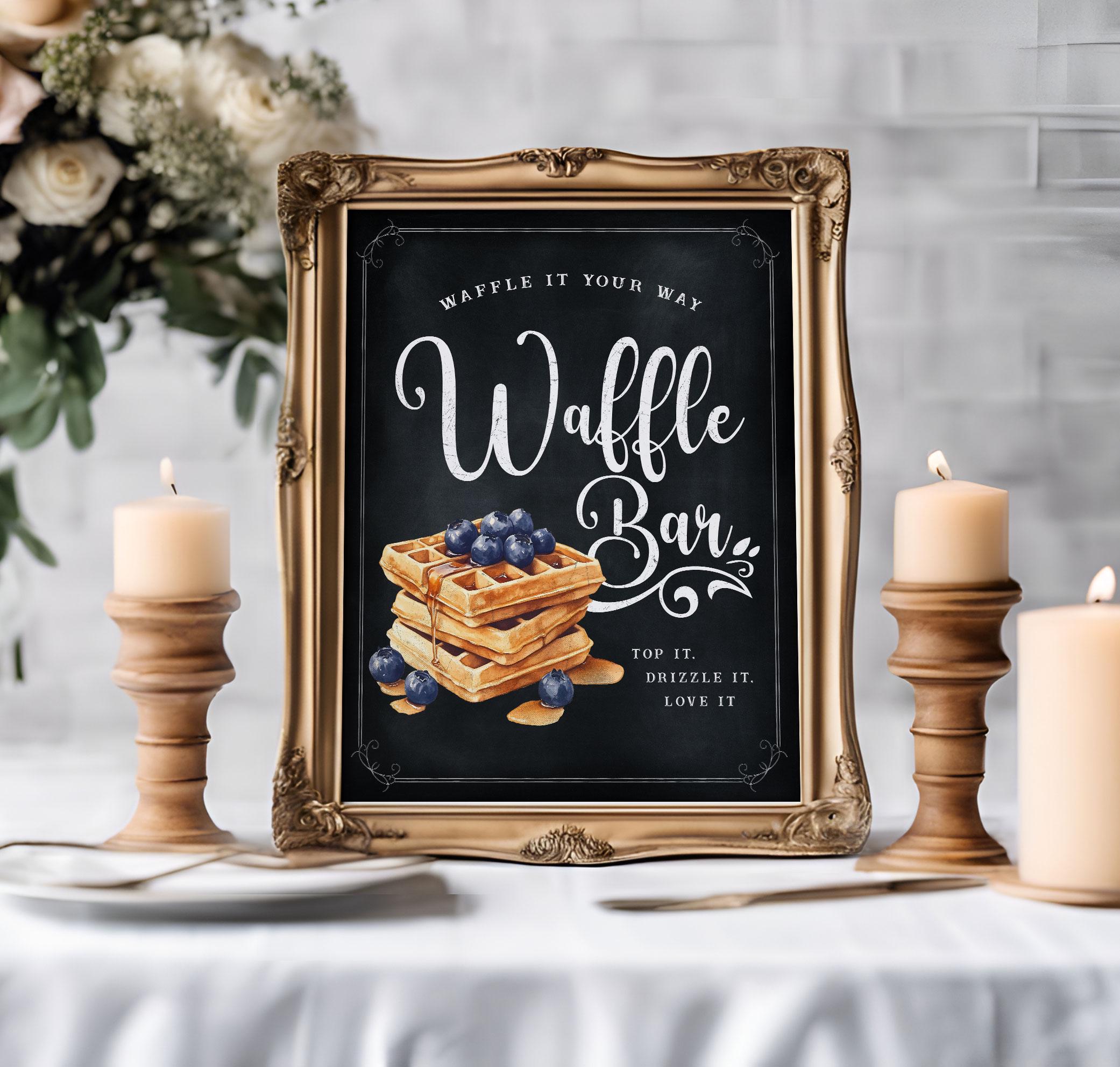Waffle Bar - Waffle Station Sign - Chalkboard - Printable - Digital ...