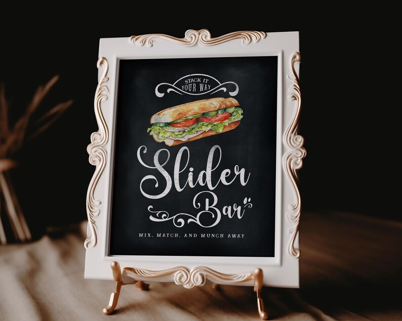 Slider Bar - Slider Station Sign - Chalkboard - Printable - Digital ...