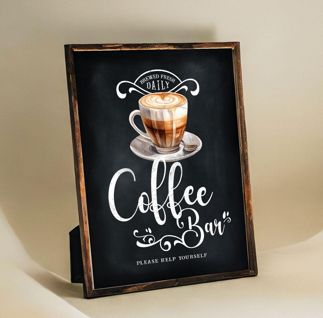 Coffee Bar - Coffee Station Sign - Chalkboard - Printable - Digital ...