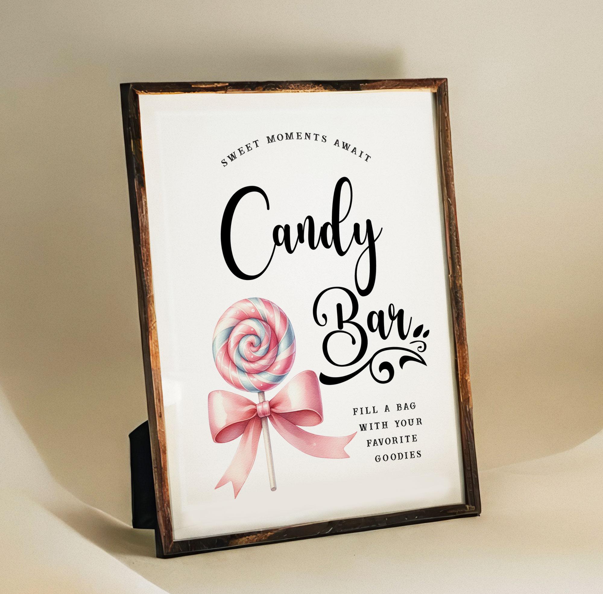 Candy Bar - Candy Station Sign - Minimalist - Printable - Digital File ...