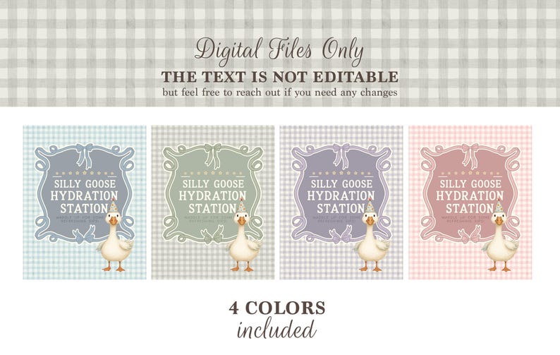 Printable Silly Goose Hydration Station Sign - Silly Goose Beverage Bar ...