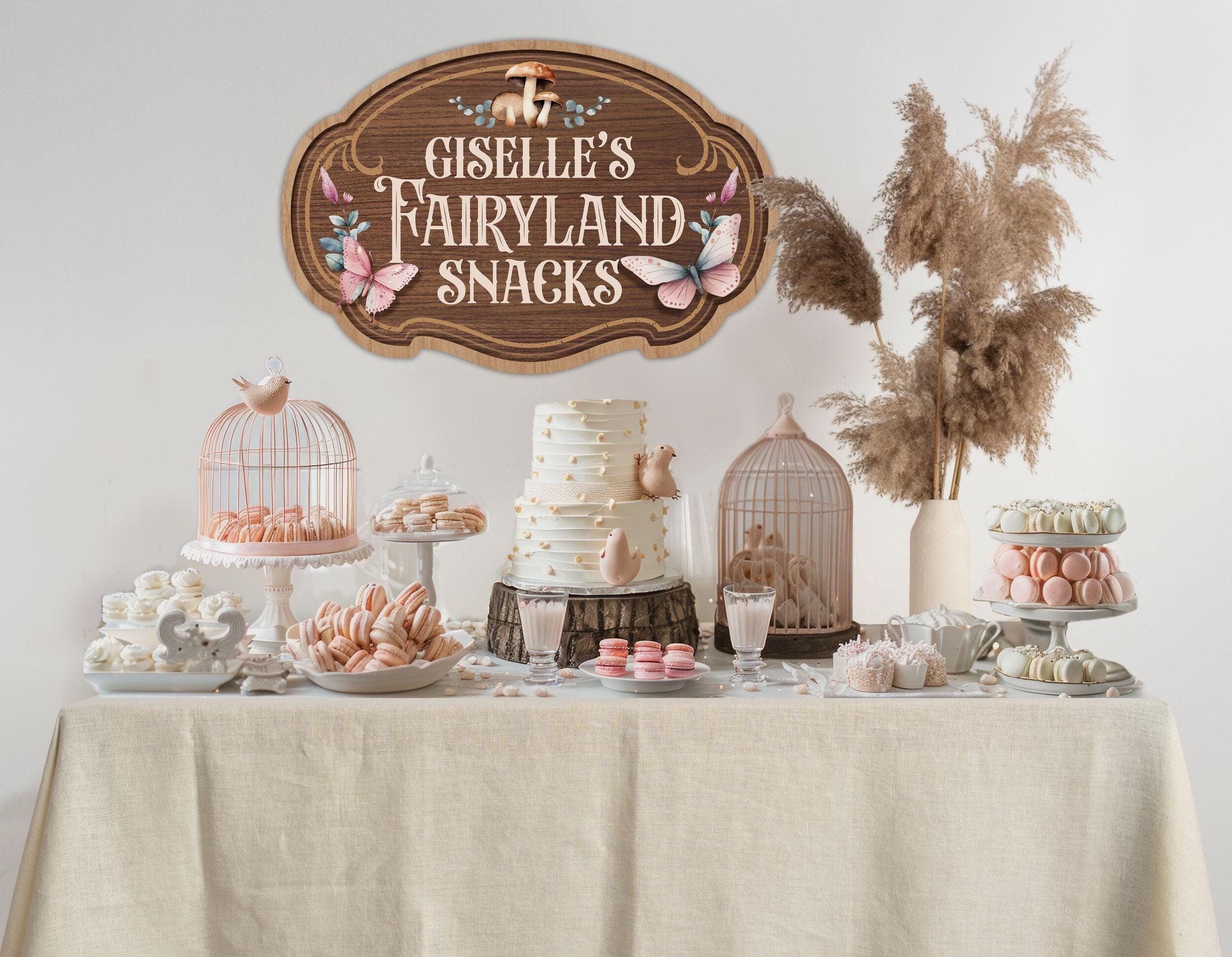 Editable Fairyland Snacks Sign - Fairy Garden Food Station - Flower ...