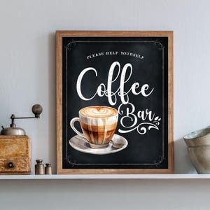 Coffee Bar - Coffee Station Sign - Chalkboard - Printable - Digital ...