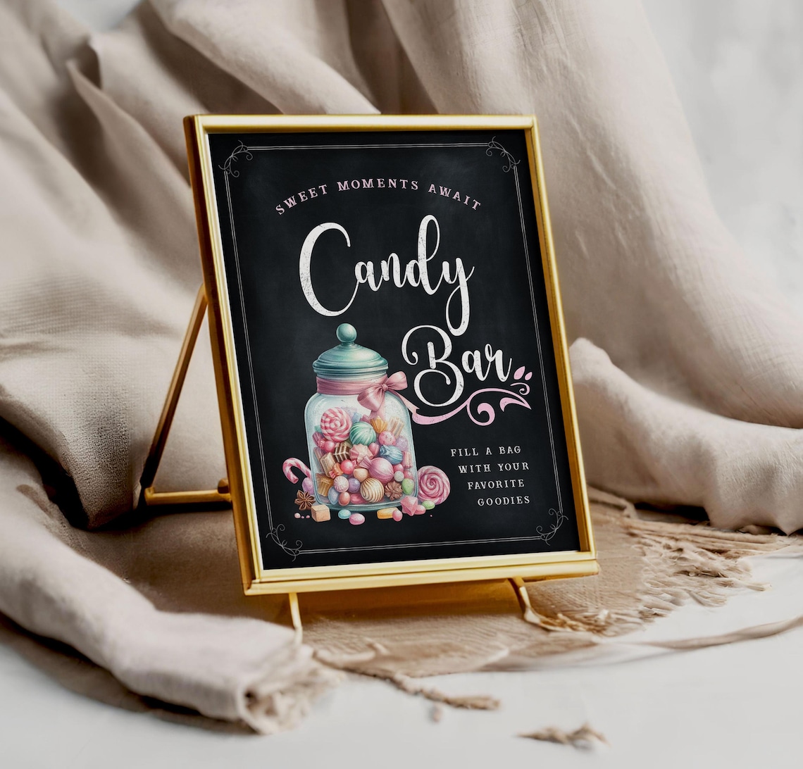 Candy Bar - Candy Station Sign - Chalkboard - Printable - Digital File ...