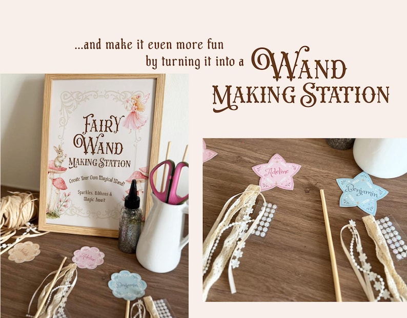 Editable Fairy Wand With Matching Signs – Custom Name Magical Wand ...