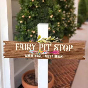 Fairy Garden Restroom Sign - Enchanted Garden Decorations - Flower Sign ...
