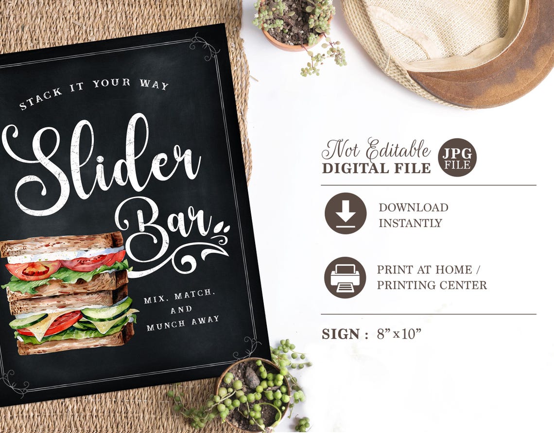 Slider Bar - Slider Station Sign - Chalkboard - Printable - Digital ...
