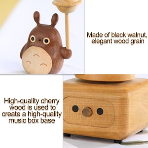 Fathers Day Gift Wooden Totoro Music Box Heirloom Music Box Rotating ...