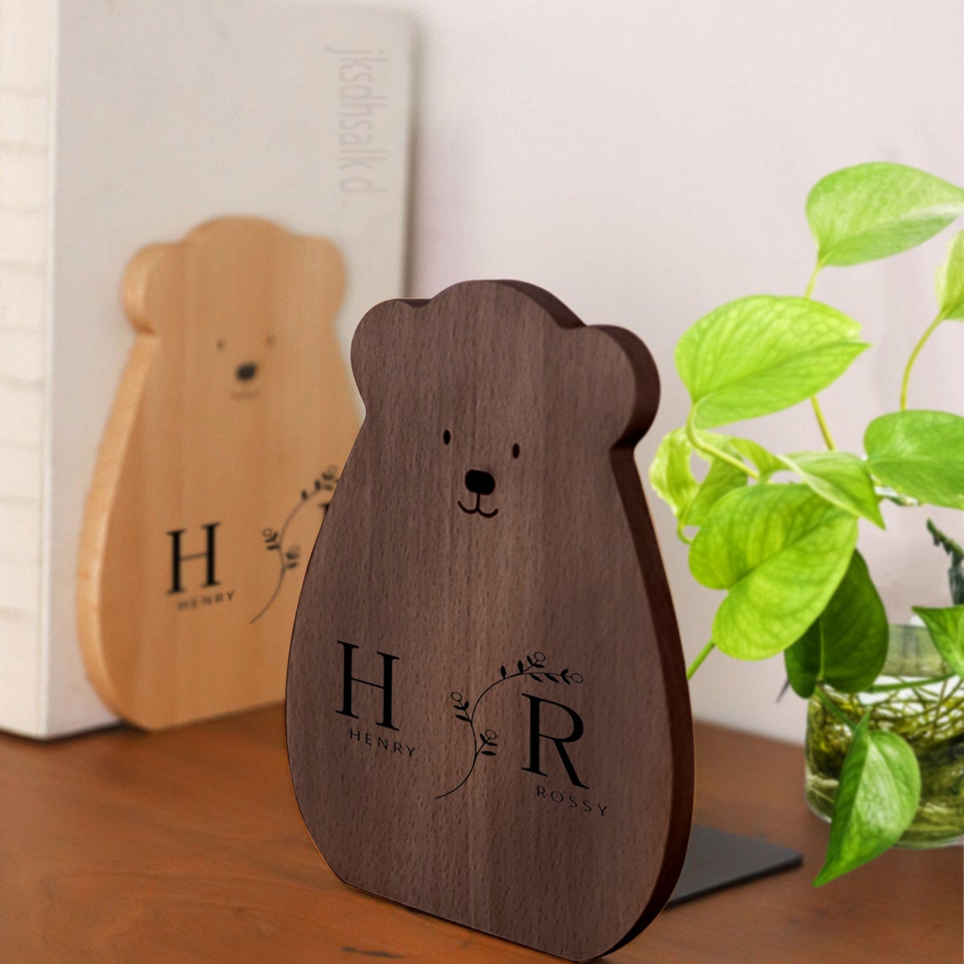 Custom Wood Bookend|reader Hobby Gift|cute Book Storage|personalized ...
