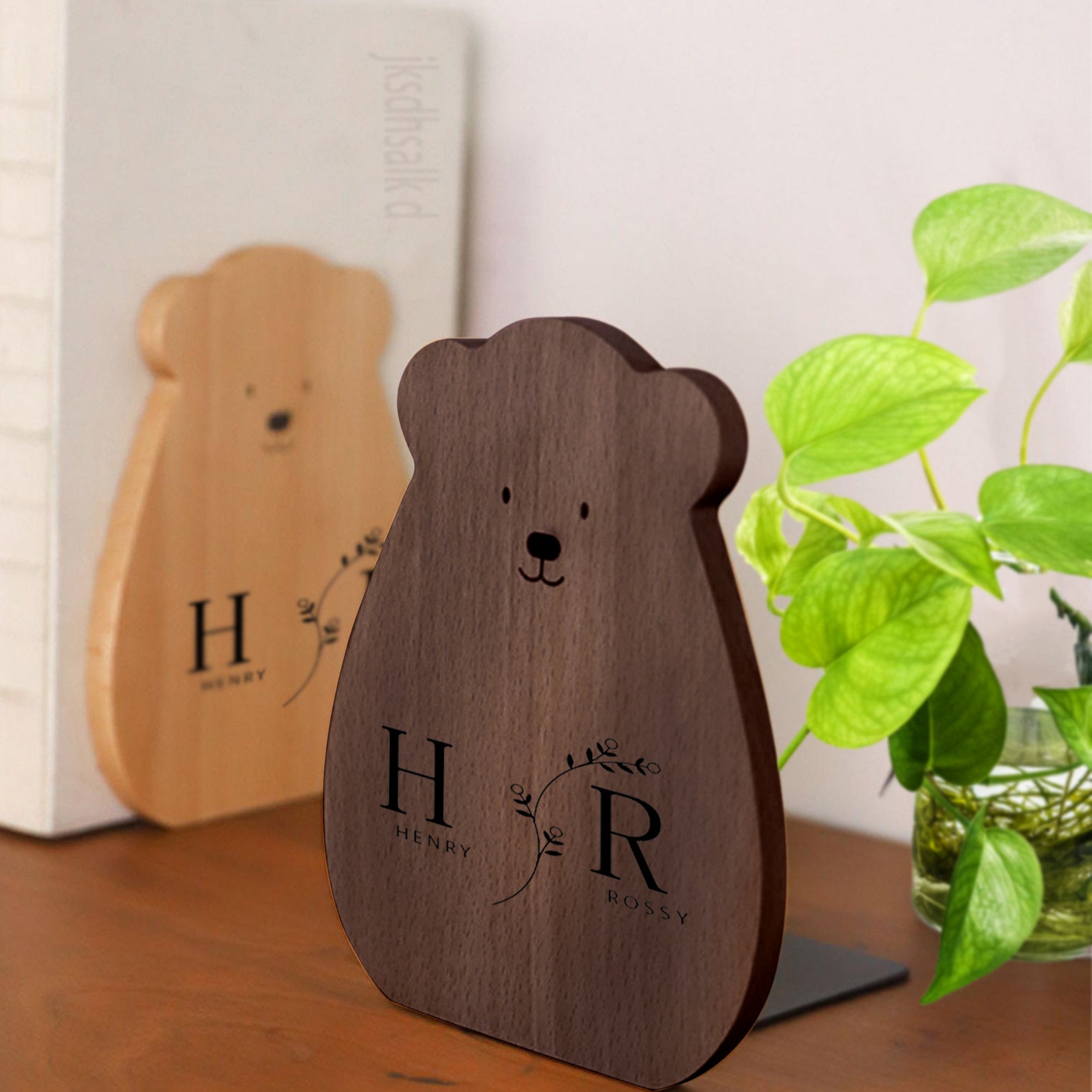 Custom Wood Bookend|reader Hobby Gift|cute Book Storage|personalized ...