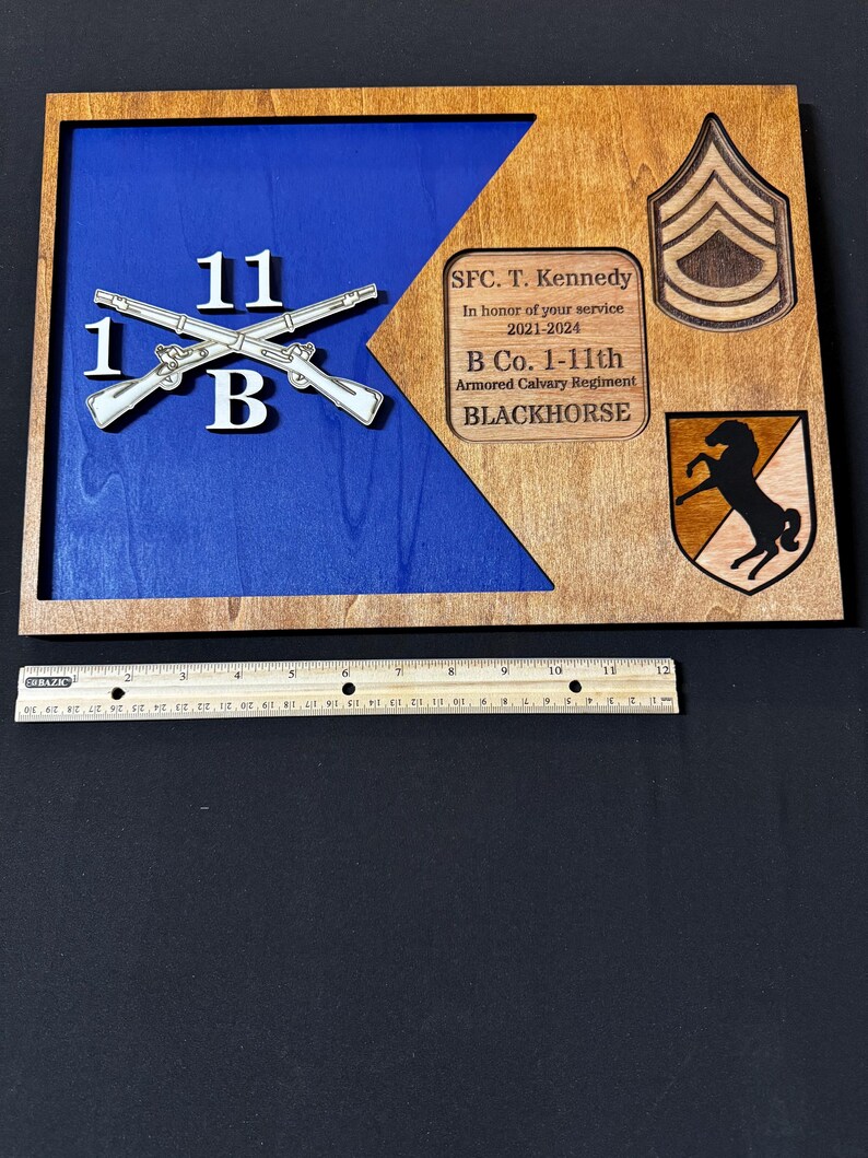 Personalized Guidon Flag COLOR Wood Patch Military 1-11 ACR Forge ...