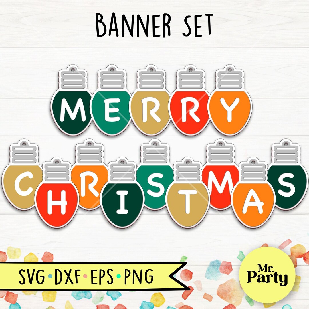 Merry Christmas Light Bulb SVG, Christmas Ornaments Svg, Gift Tag SVG ...