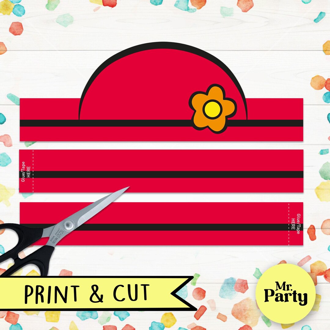 Clown Hat Paper Crown, Printable Clown Hat, Clown Hat Party, Printable ...