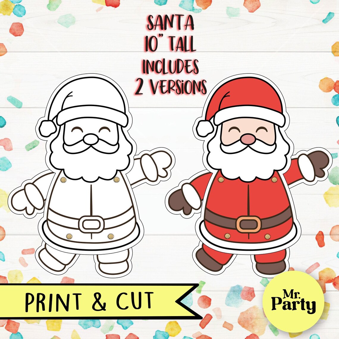 Printable Santa Claus Cut & Paste Craft, Santa Cut Craft, Santa Claus ...