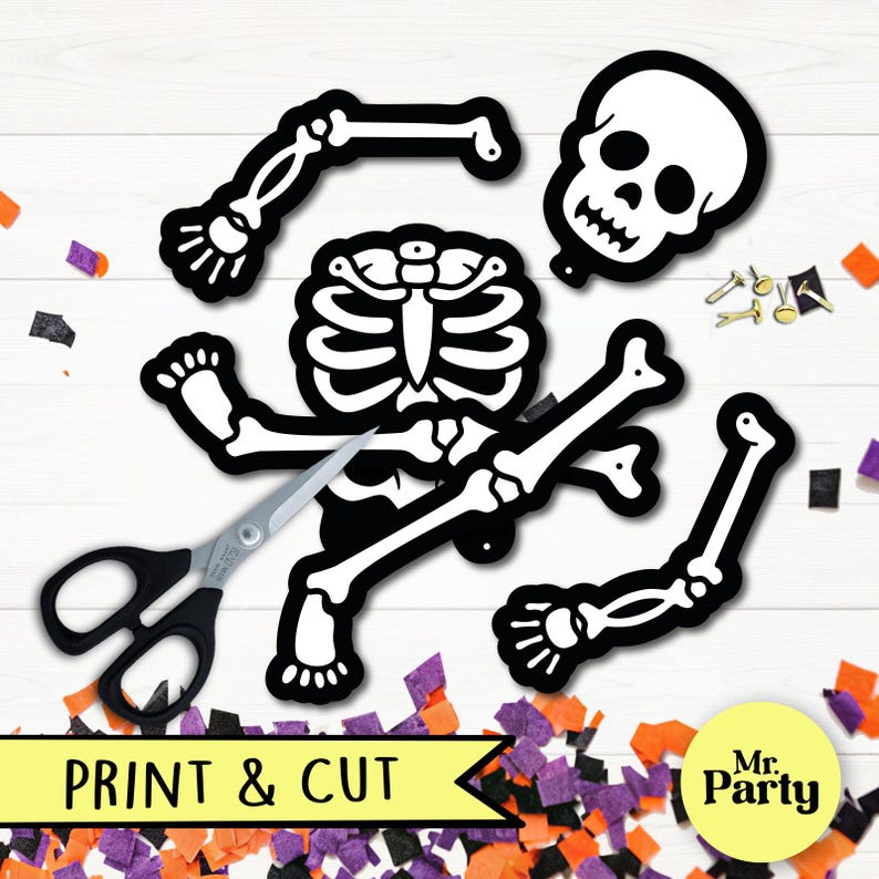 Printable Skeleton Craft 20 Inch, Skeleton Cut Craft, Easy Skeleton Pdf ...