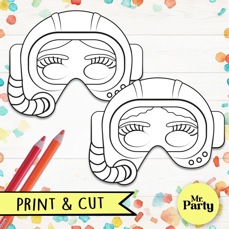 Girl Astronaut Mask Printable Coloring, Astronaut Party, Printable and ...