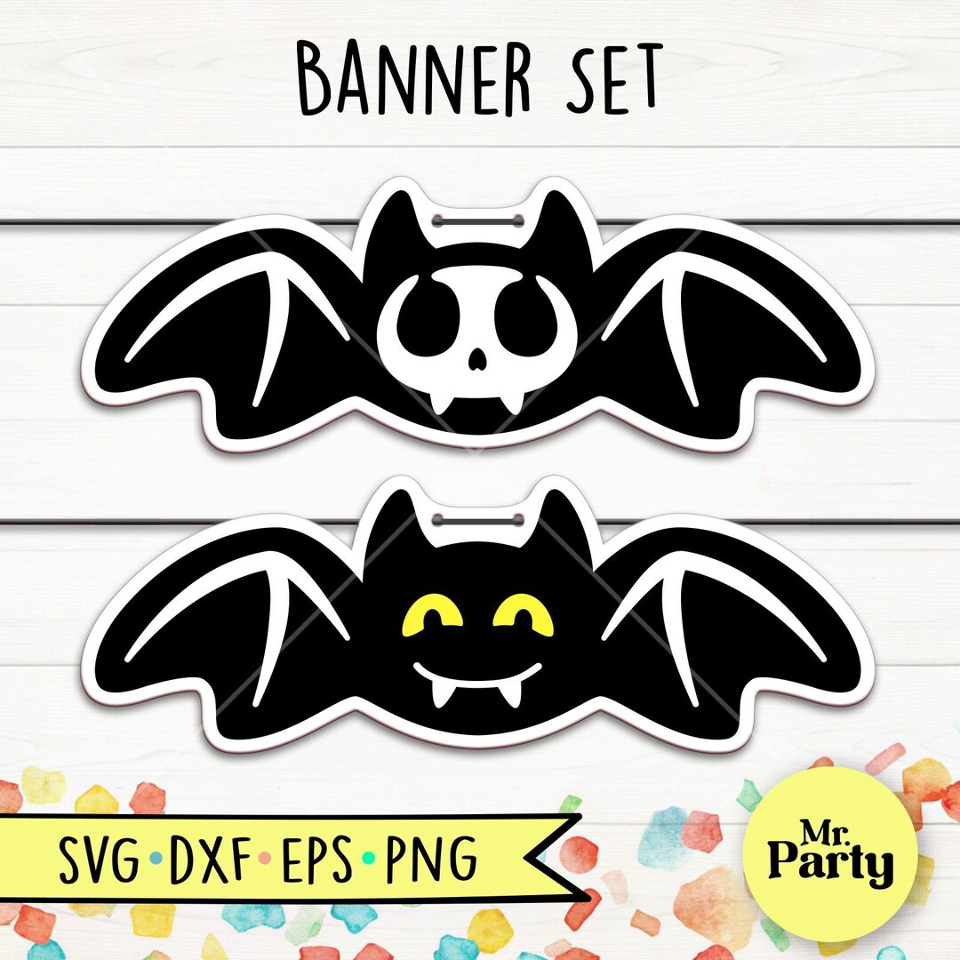 Bats Banner Svg, Skeleton Bat Svg, Bats Svg, Banner Halloween Svg ...