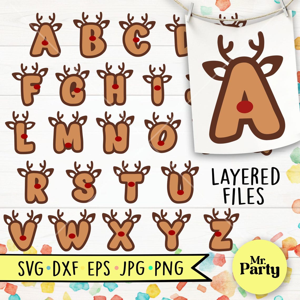 Christmas Reindeer Alphabet SVG Bundle, A-Z Letters Svg, Christmas ...