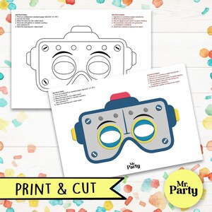 Robot Mask Printable Coloring, Robot Mask Pdf, Robots Party, Printable ...