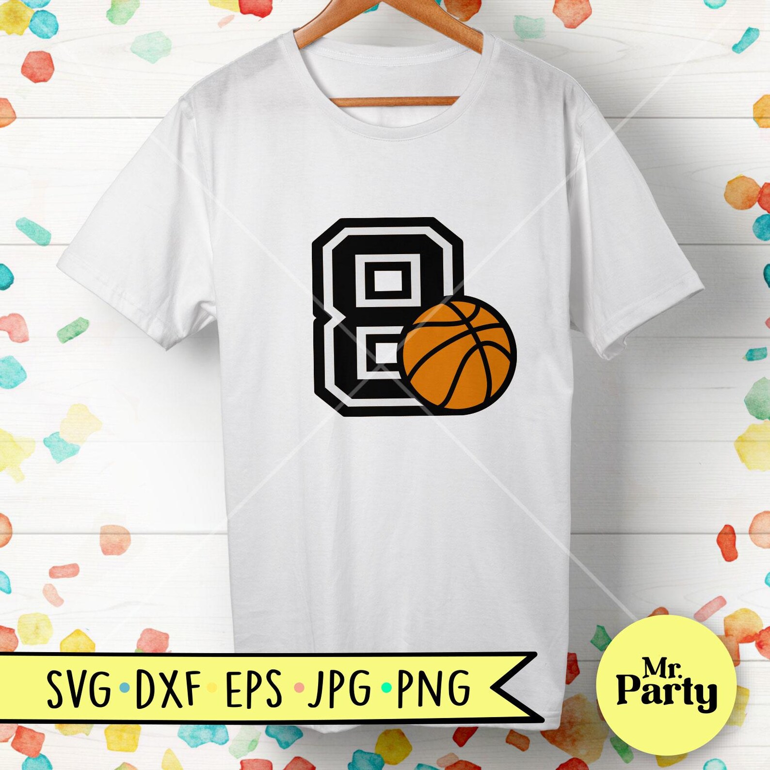 Basketball 8th Birthday SVG, Basketball Cake Topper Svg, Decoration ...