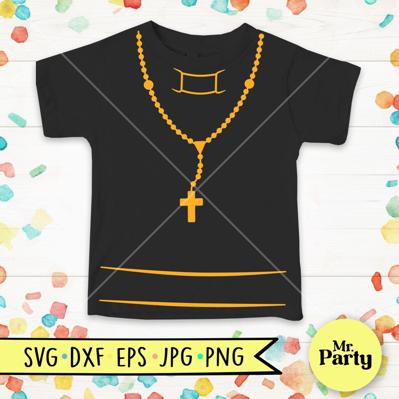 Priest Costume SVG: Clergyman Halloween Shirt Design (digital Download ...