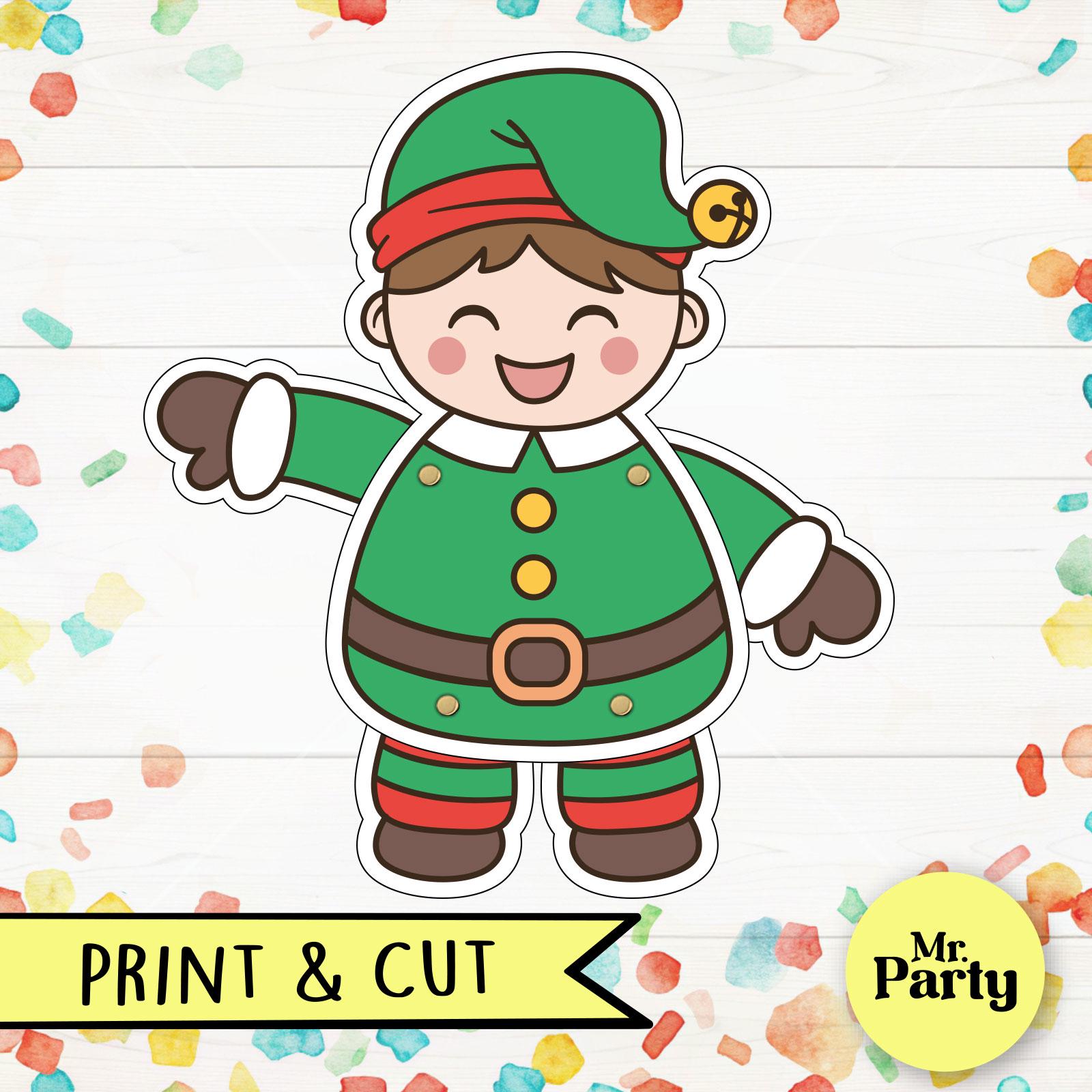 Printable Elf Boy Cut & Paste Craft, Elf Cut Craft, Elf Pdf, Christmas ...