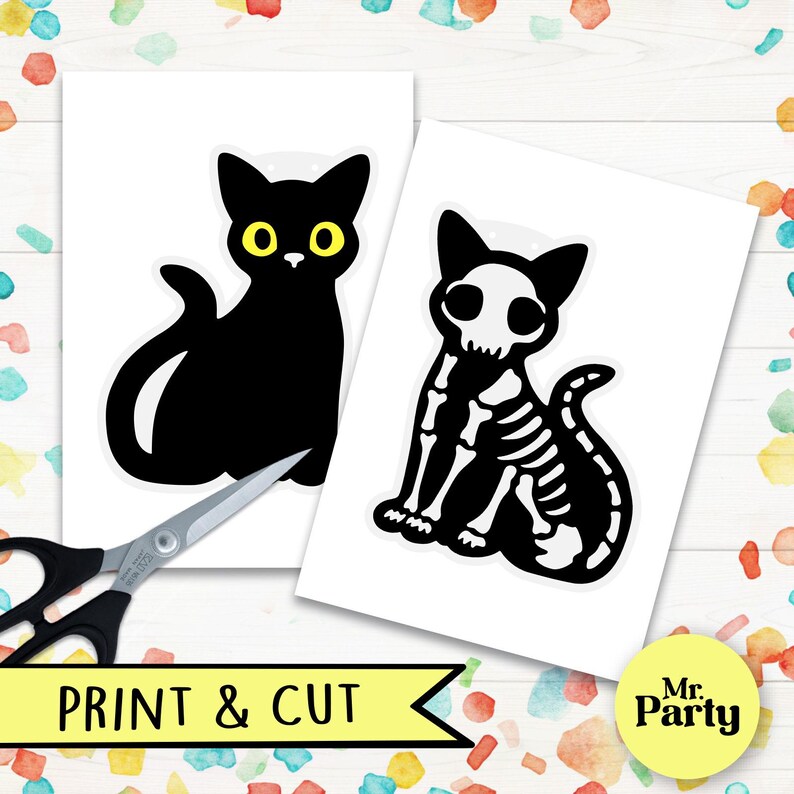 Cats Banner Svg, Skeleton Cat Svg, Cats Svg, Banner Halloween Svg ...