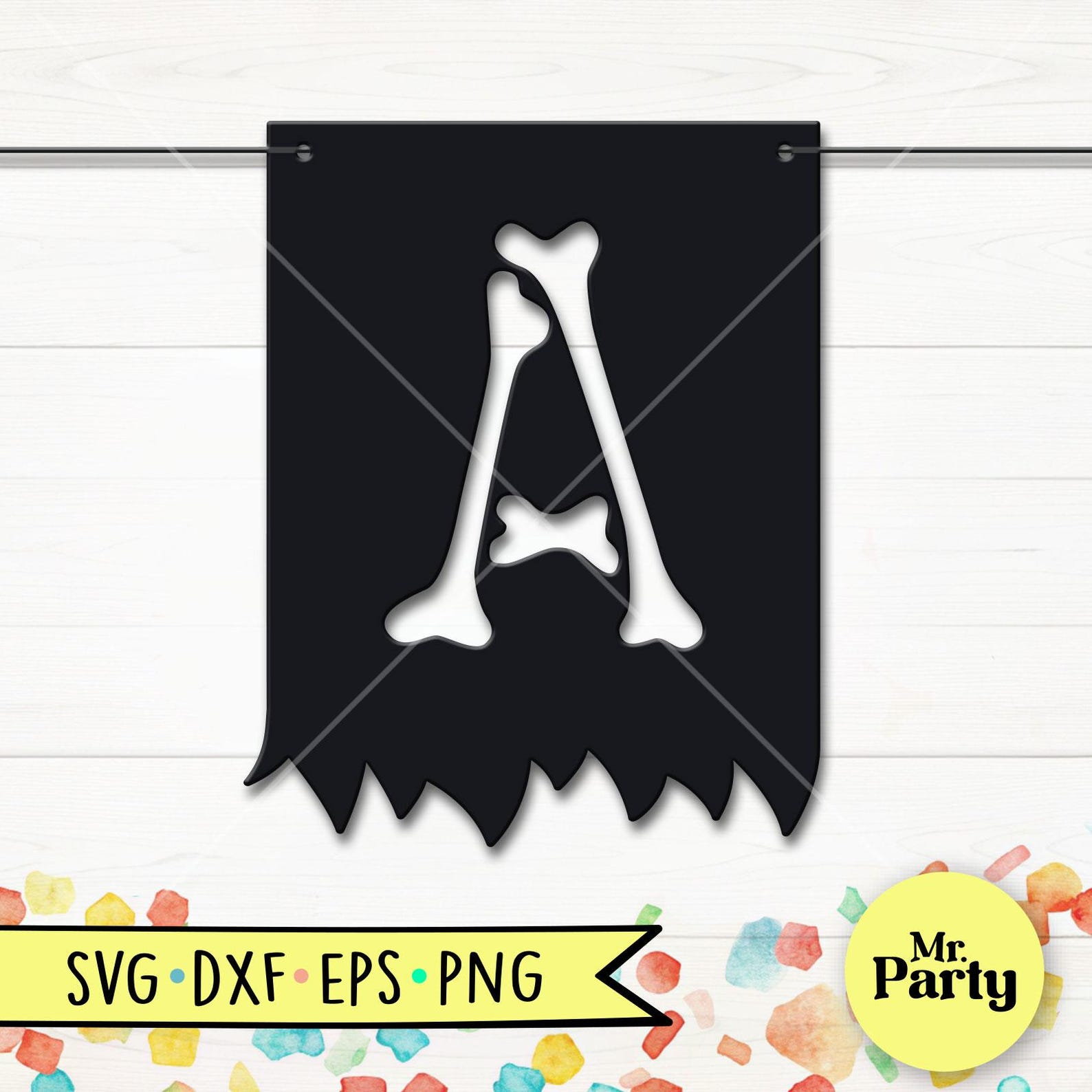 Bones Alphabet Banners SVG, Bunting SVG, DIY Custom Banners, Halloween ...