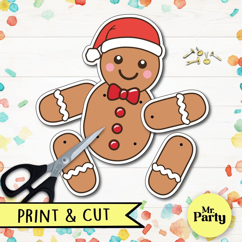Printable Gingerbreadman Cut & Paste Craft 10 Inch, Gingerbread Cookie ...