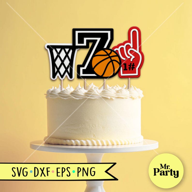 Basketball 7th Birthday SVG, Basketball Cake Topper Svg, Decoration ...