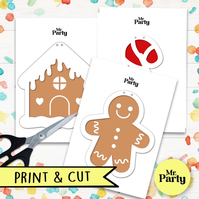 Christmas Banner Svg, Candy Garland SVG, Gingerbread House Garland SVG ...