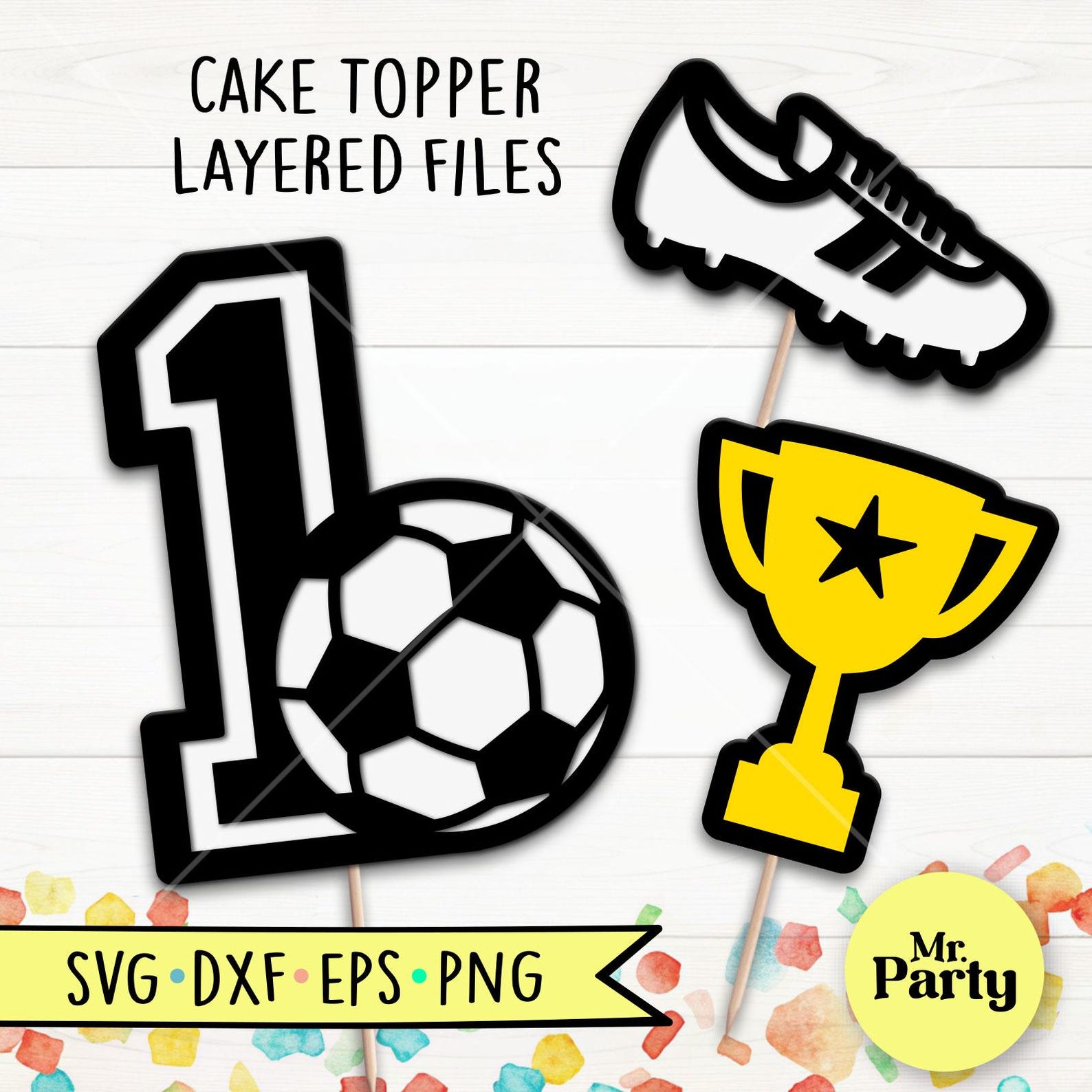 Soccer 1st Birthday SVG, Soccer Cake Topper Svg, Decoration Soccer ...