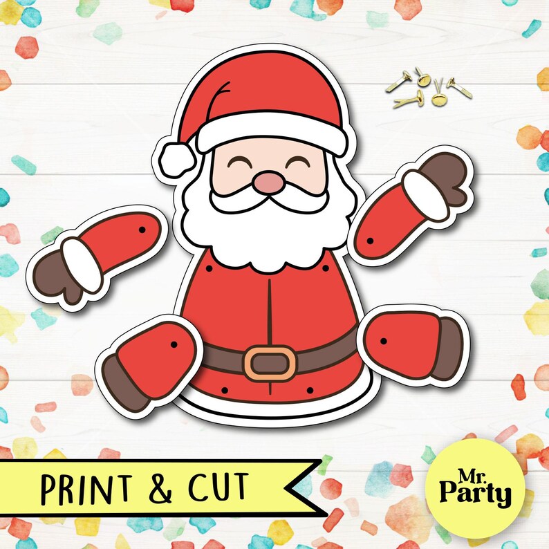 Printable Santa Claus Cut & Paste Craft, Santa Cut Craft, Santa Claus ...