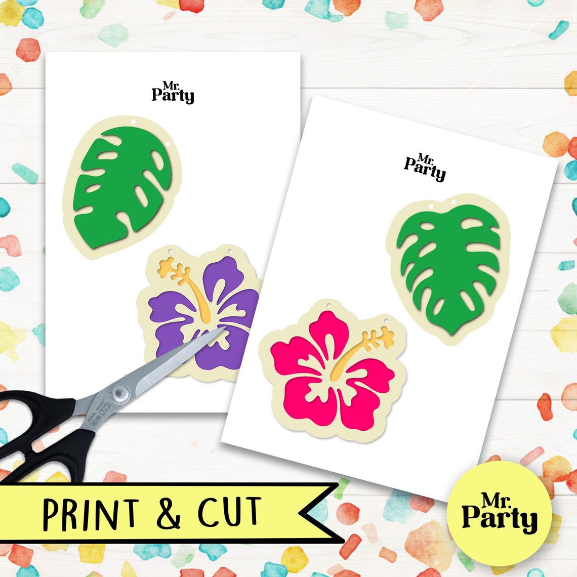 Hawaiian Flowers Banner Svg, Tropical Leaves Banner, Hawaiian Garland ...