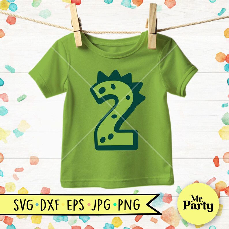 Dino 2nd Birthday SVG, Dino Cake Topper Svg, Decoration, Dinosaur ...