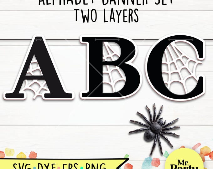 Halloween Spider Web Banner – Alphabet & Number Digital Cut Files (eps ...