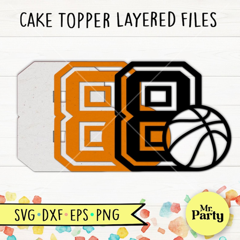 Basketball 8th Birthday SVG, Basketball Cake Topper Svg, Decoration ...
