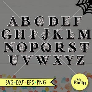 Spider Web Alphabet Banners SVG, Bunting SVG, DIY Custom Banners ...