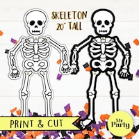 Printable Halloween Skeleton Paper Craft – DIY Decoration - Etsy