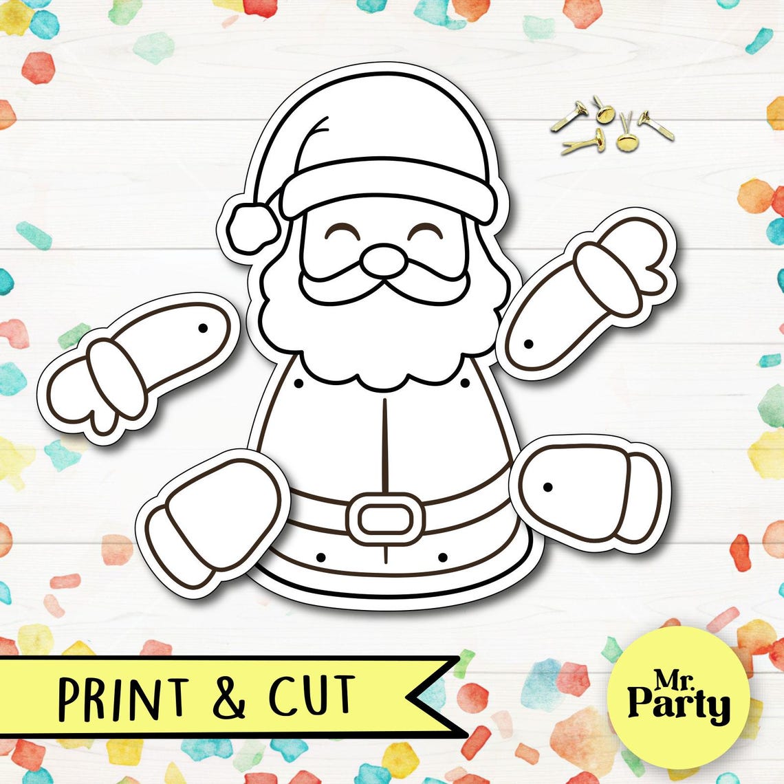 Printable Santa Claus Cut & Paste Craft, Santa Cut Craft, Santa Claus ...