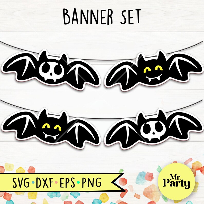 Bats Banner Svg, Skeleton Bat Svg, Bats Svg, Banner Halloween Svg ...