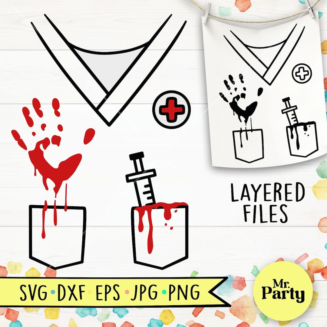 Bloody Nurse Uniform Svg, Halloween Nurse Costume SVG, Nurse Shirt Svg ...
