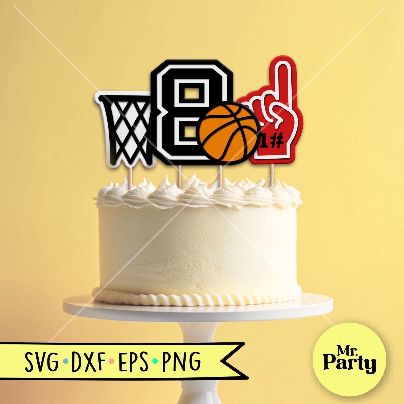 Basketball 8th Birthday SVG, Basketball Cake Topper Svg, Decoration ...